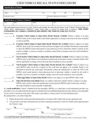 Fillable Online Recall Disclosure - Fill Online, Printable, Fillable ...