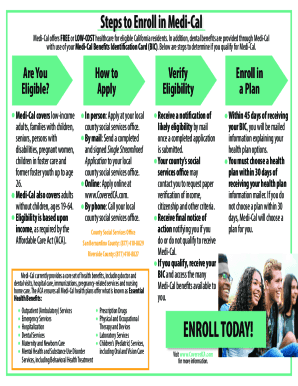 Fillable Online Steps to Enroll in Medi-Cal Fax Email Print - pdfFiller