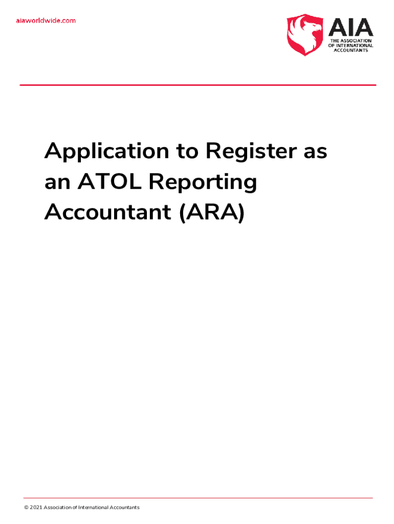 Fillable Online Application to Register as an ATOL Reporting Accountant ...