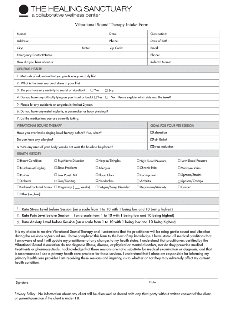 Fillable Online NEW CLIENT INTAKE FORM Personal Information Name Fax Email Print - pdfFiller