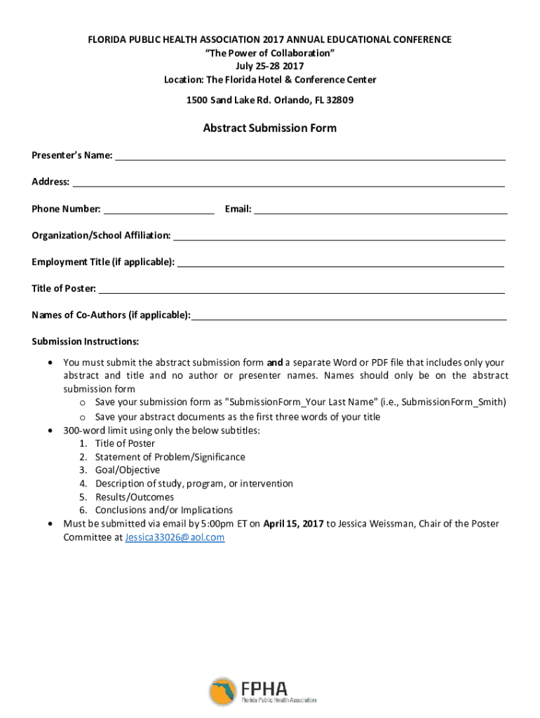 Fillable Online Florida Public Health Association - Wild Apricot Fax Email Print - pdfFiller