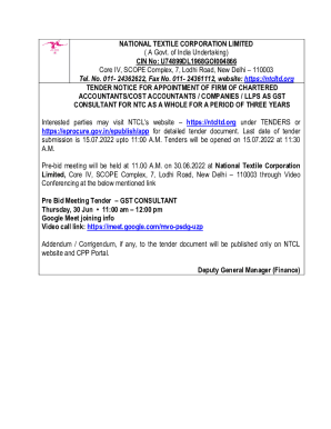 Fillable Online Our Offices - NTCL :: National Textile Corporation ...