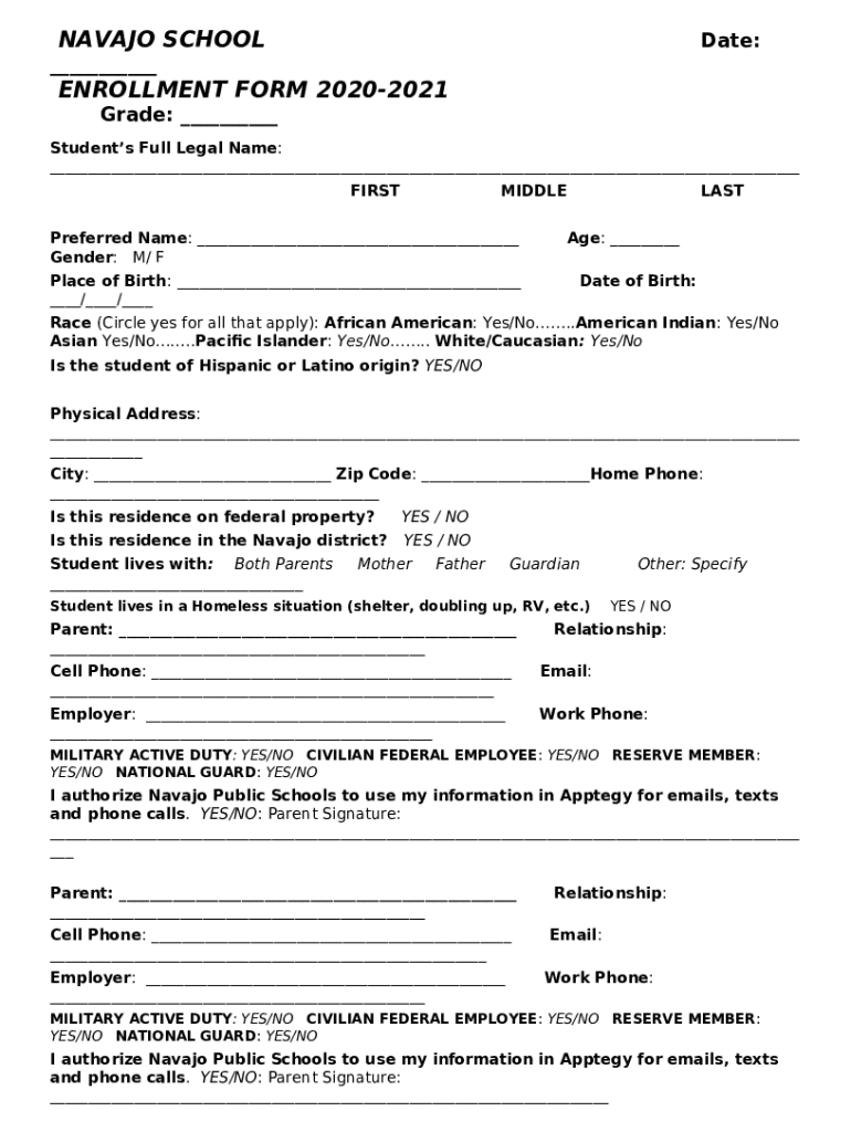 Student Enrollment - Roosevelt School District Doc Template | pdfFiller