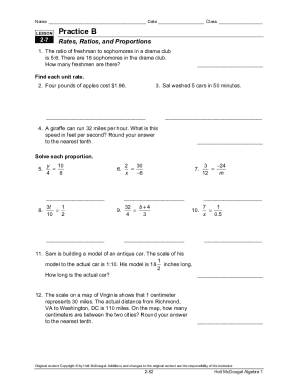Fillable Online Let's PRACTICE Ratios, Rates and Proportionsstep-by ...