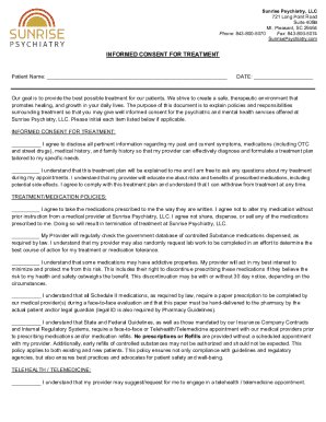 Fillable Online Patient Informed Consent for Treatment-Sunrise ...