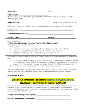 Fillable Online psch uic Proposal for Independent Study (PSCH 399) Fax Email Print - pdfFiller