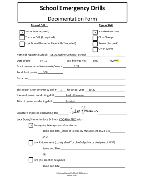 Fillable Online School Emergency Drills Fax Email Print - pdfFiller