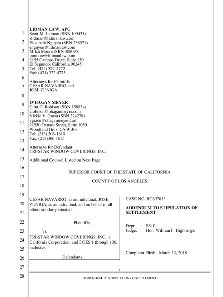 Fillable Online LIDMAN LAW, APC Scott M. Lidman (SBN 199433) slidman ...