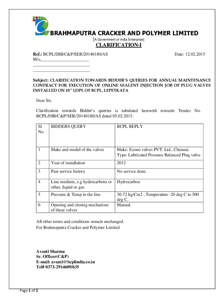 Fillable Online CLARIFICATION-I Fax Email Print - pdfFiller