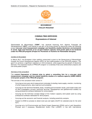 Fillable Online Selection of Consultants Request for Expressions of Interest Fax Email Print ...