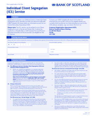 Fillable Online Individual Client Segregation (ICS) Service - Bank of ...