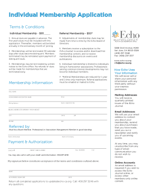 Fillable Online Terms and conditions for Individual membership Fax ...