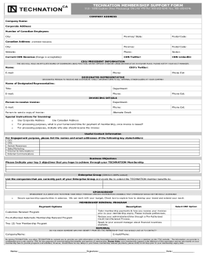 Fillable Online Membership application form - TECHNATION Canada Fax ...