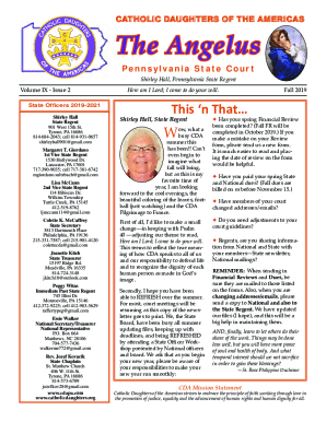 Fillable Online 2019 Fall PA State Newsletter Fax Email Print - pdfFiller