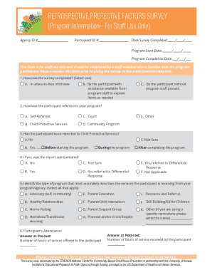 Fillable Online The Protective Factors Survey: A Tool for Prevention ...