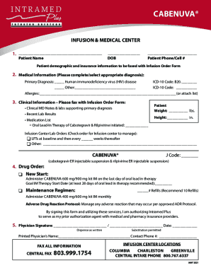 Fillable Online Study Using CABENUVA for the Treatment of Human ... Fax ...