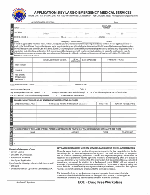 Fillable Online Emergency Medical Service (EMS) - Monroe County, FL Fax ...