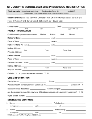 Fillable Online PreK Registration Form 2021-2022 Fax Email Print ...