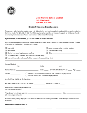 Fillable Online McKinney-Vento Program Intake Form Fax Email Print - pdfFiller