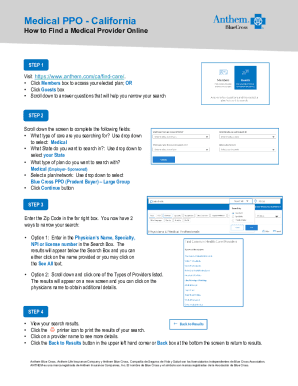 Fillable Online Microsoft PowerPoint - Provider Finder Medical PPO CA ...
