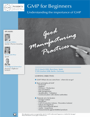 Fillable Online GMP for Beginners - Understanding the importance of GMP ...