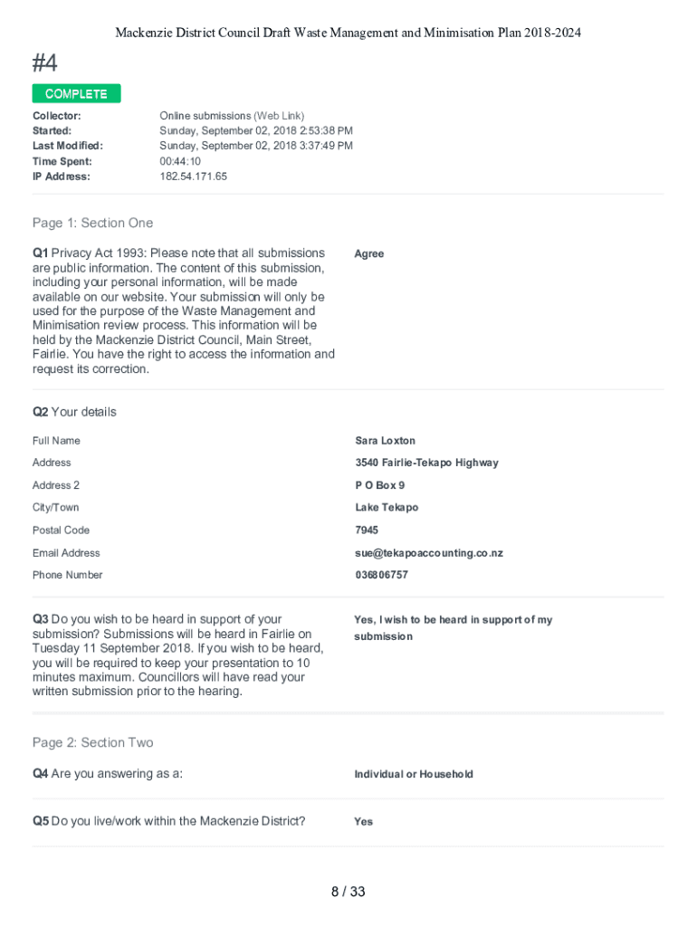 Fillable Online Waste Management & Minimisation Plan Fax Email Print ...