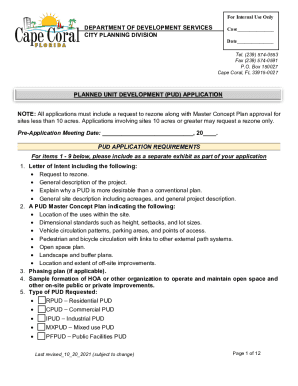 Fillable Online planned unit development (pud) application - Revize Fax ...