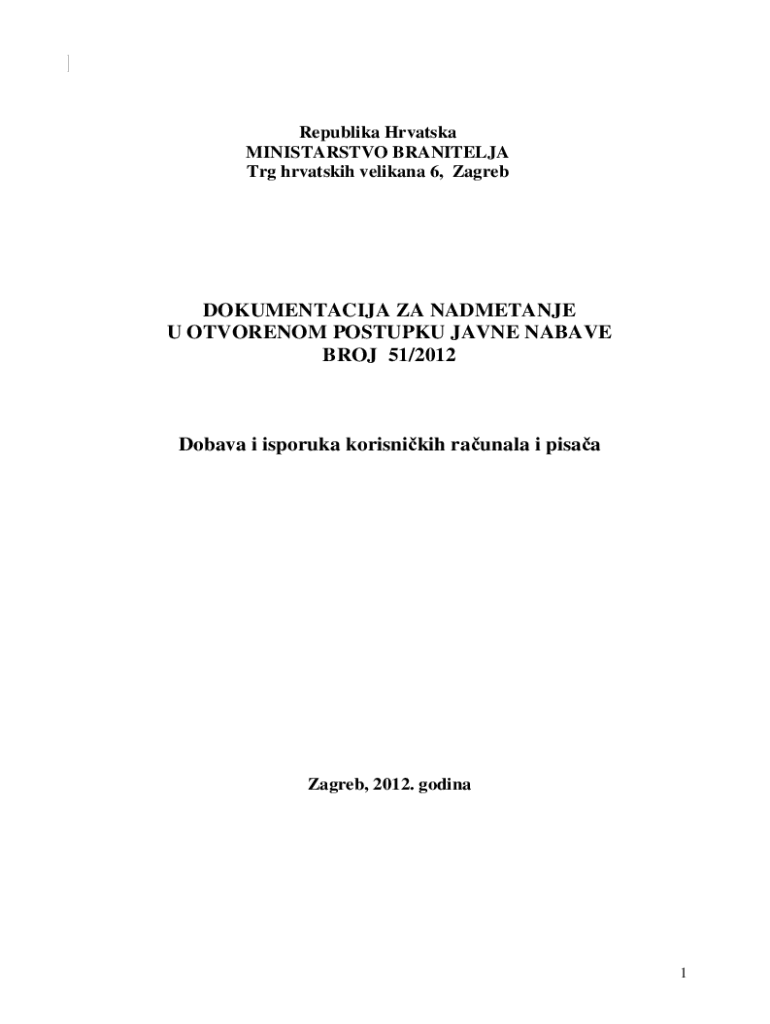 Fillable Online RACUNALA-Dokumentacija za nadmetanje.doc Fax Email Print - pdfFiller