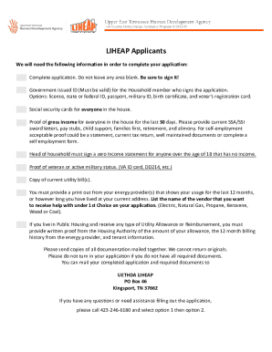 Fillable Online LIHEAP Applicants Fax Email Print - pdfFiller
