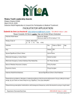 Fillable Online FACILITATOR APPLICATION - District 5300 Fax Email Print - pdfFiller