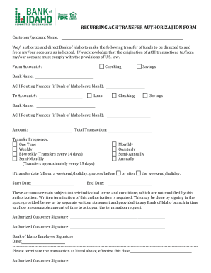 Fillable Online ACH authorization formHow to create one Fax Email Print - pdfFiller