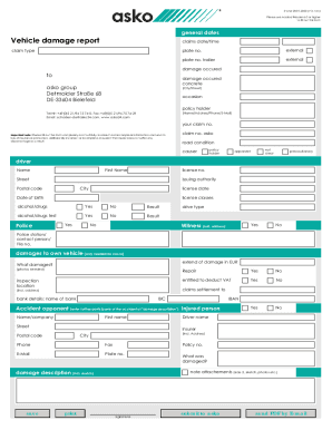 Fillable Online Vehicle damage report - ASKO Fax Email Print - pdfFiller