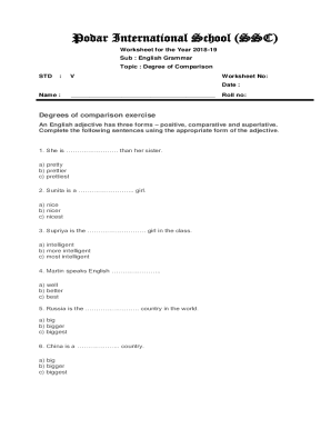 Fillable Online Degrees Of Comparison Exercise - EnglishGrammar.org Fax Email Print - pdfFiller
