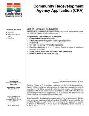 Fillable Online Community Redevelopment Agency Application (CRA) Fax ...