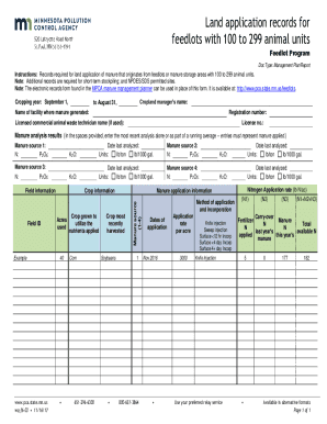 Fillable Online . This form required for land application of manure ...