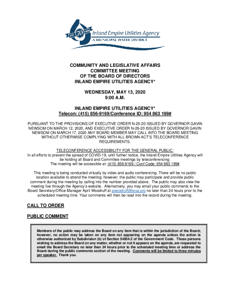 Fillable Online COMMUNITY AND LEGISLATIVE AFFAIRS Fax Email Print - pdfFiller