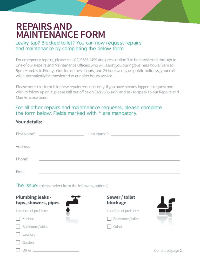 Fillable Online How to Request Maintenance at an Apartment - Landing ...