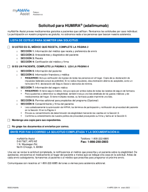 Completable En línea AbbVie Patient Assist Program - RxAssist Fax Email ...