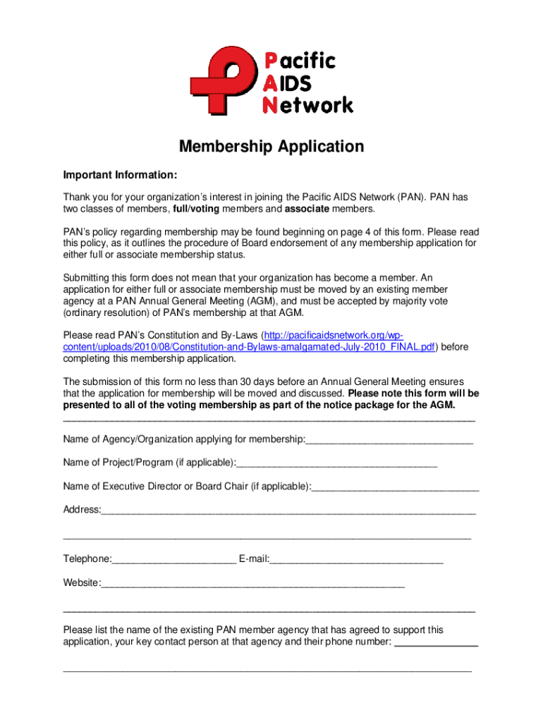 Fillable Online Thank you for your organizations interest in joining ...