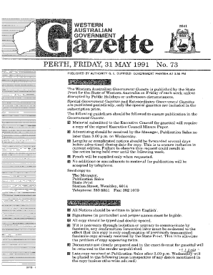 Fillable Online Government gazette of Western Australia - State Library ...