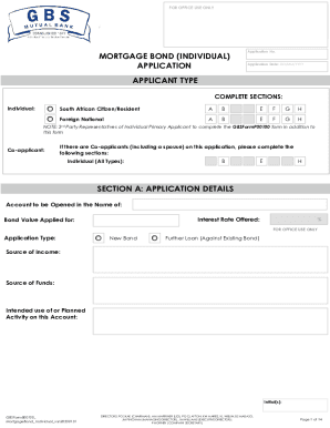 Fillable Online MORTGAGE BOND APPLICATION FORM SECTION A Fax Email ...