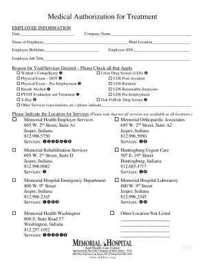 Fillable Online Medical Authorization for Treatment Fax Email Print - pdfFiller