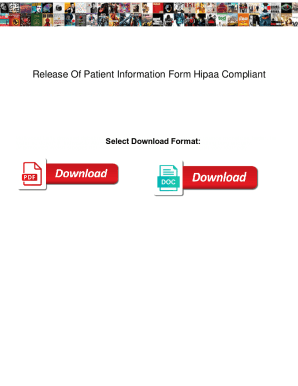 Fillable Online Release Of Patient Information Form Hipaa Compliant ...
