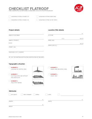 Fillable Online CHECKLIST FLATROOF - K2 Systems Fax Email Print - pdfFiller