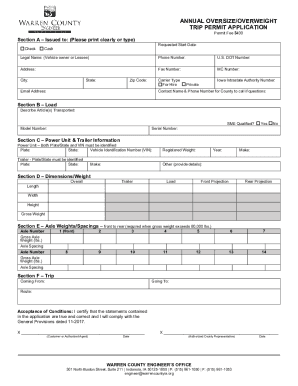 Fillable Online ANNUAL OVERSIZE/OVERWEIGHT TRIP PERMIT ... Fax Email ...