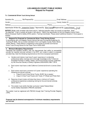 Fillable Online LOS ANGELES COUNTY PUBLIC WORKS Request for Proposal ...