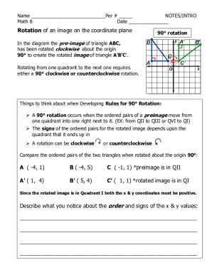 Fillable Online Rotation of an image on the coordinate plane A ( -4, 1 ...