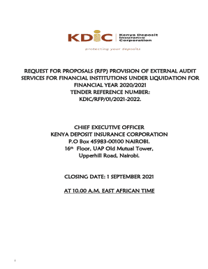 Fillable Online request for proposals (rfp) provision of external audit Fax Email Print - pdfFiller