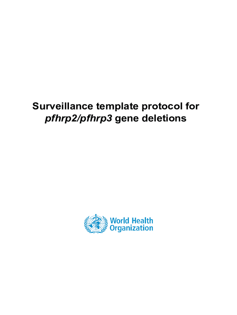 Fillable Online apps who Surveillance template protocol for pfhrp2 ...