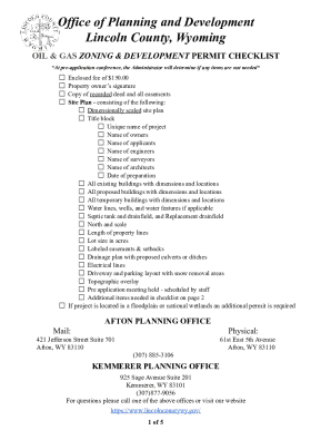 Fillable Online OIL & GAS ZONING & DEVELOPMENT PERMIT CHECKLIST Fax ...